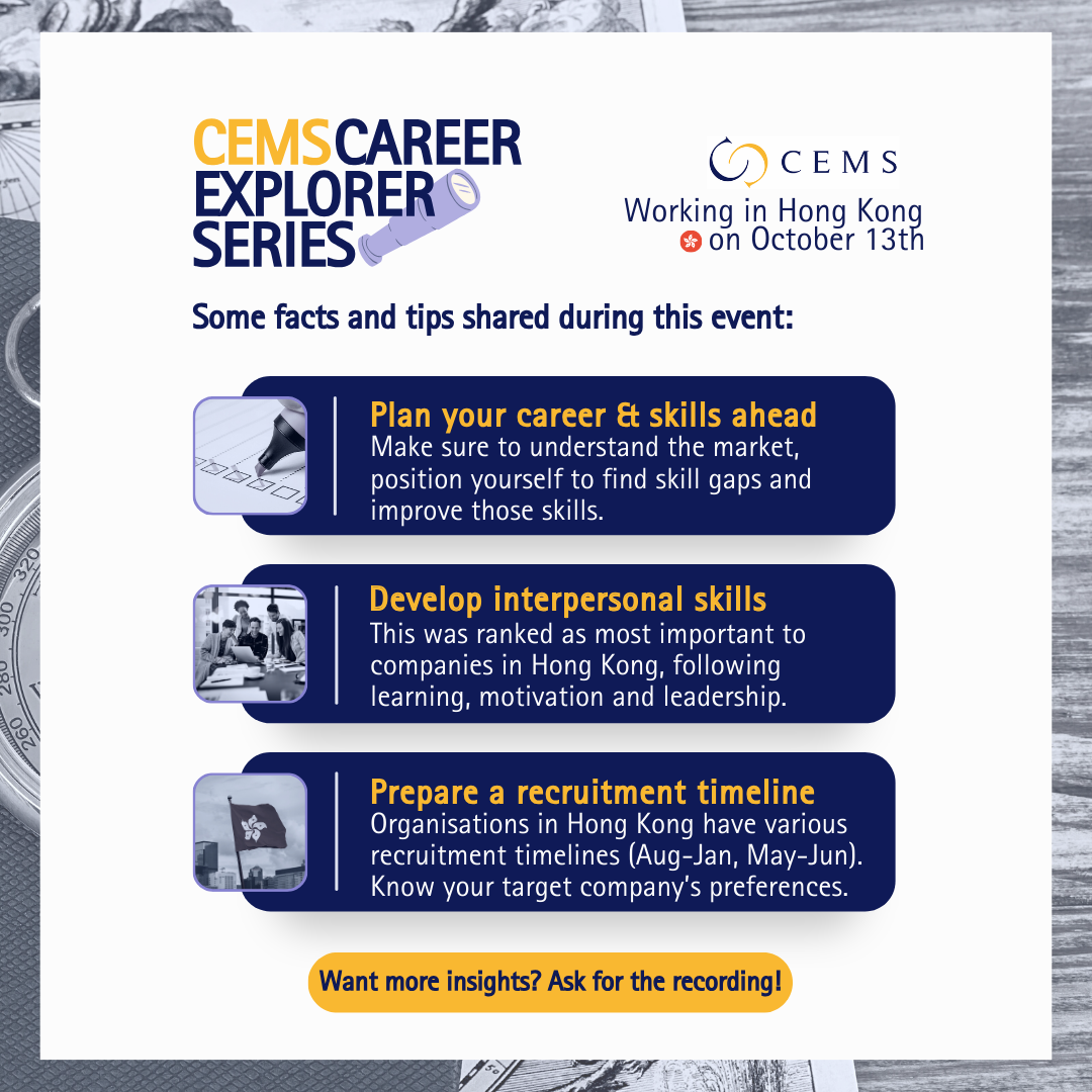The CEMS Career Explorer Series: Navigating Careers Beyond Europe - A ... The CEMS Career Explorer Series: Navigating Careers Beyond Europe - A ...
